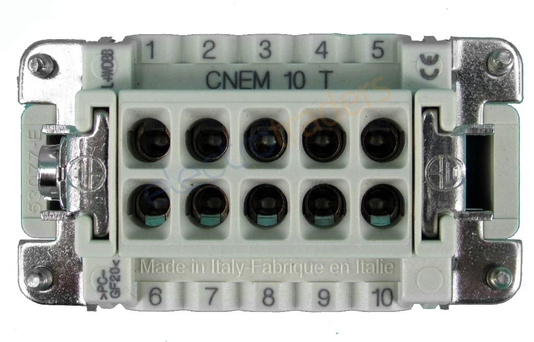 ILME CNEM 10-T Heavy Duty Connector 10 Poles & Earth 500V 16A Screw ...
