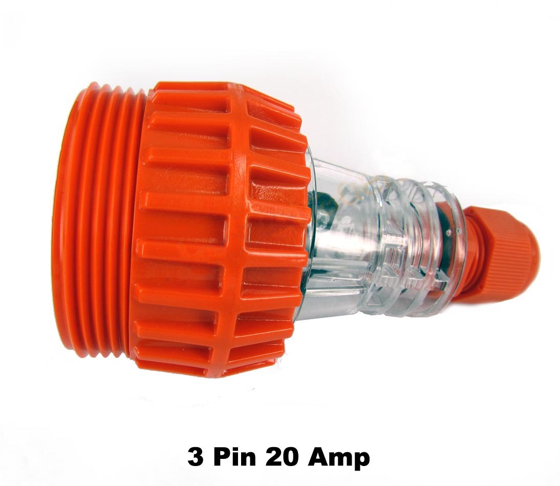 IPD W66ES320F 20 AMP 3 Pin Flat Industrial Electrical Captive Socket IP66