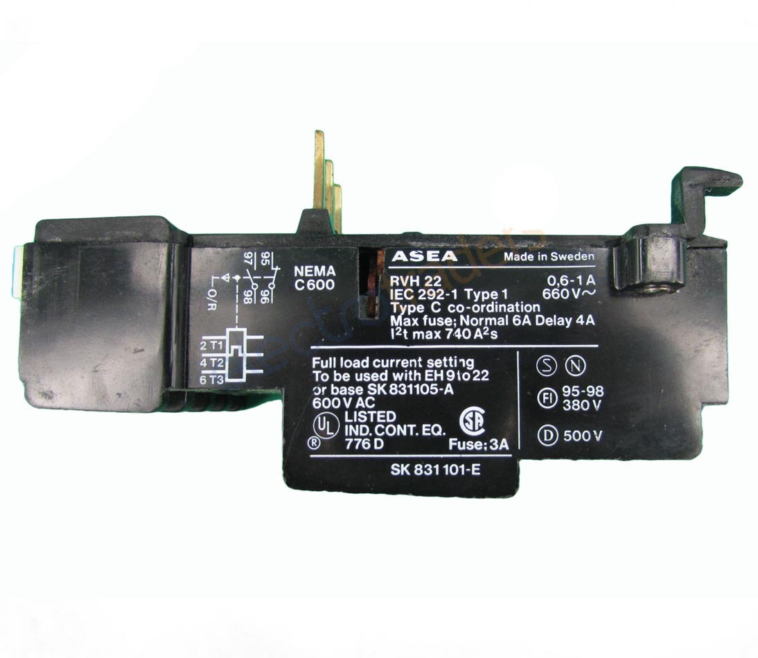 ASEA RVH22 Adjustable Overload Relay 0.6-1.0A