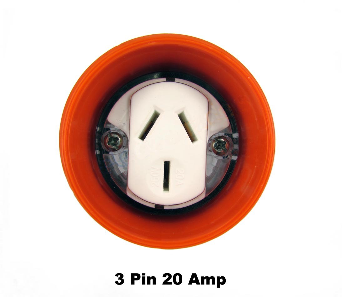 IPD W66ES320F 20 AMP 3 Pin Flat Industrial Electrical Captive Socket IP66