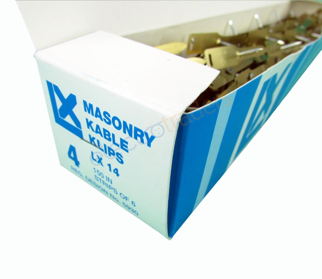 LX 14 Masonry 4-6mm Cable Clips - 6 Strips 150 Pack
