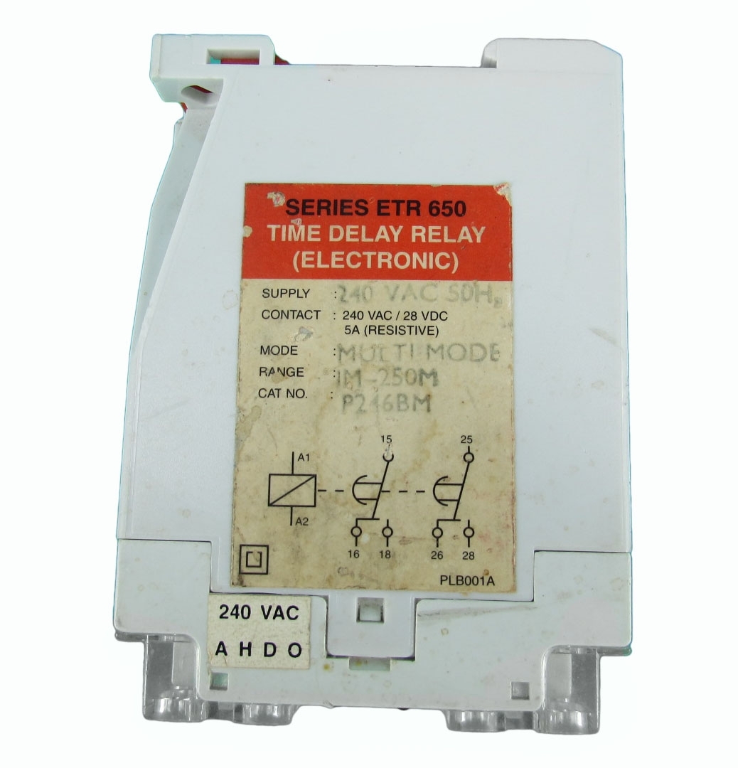 GIC ETR 650-P216BM time delay relay 240vAc/28vDC 5A