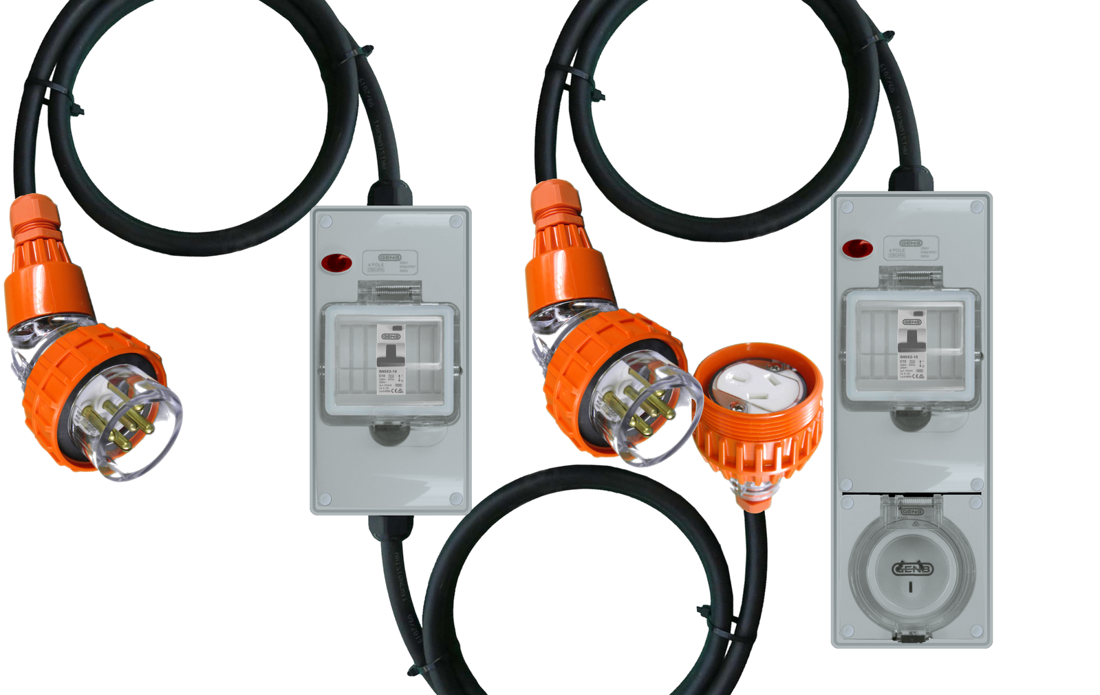 Power Adapter 5 Pin 32 Amp Three Phase to 3 Pin 10 Amp Single Phase ...