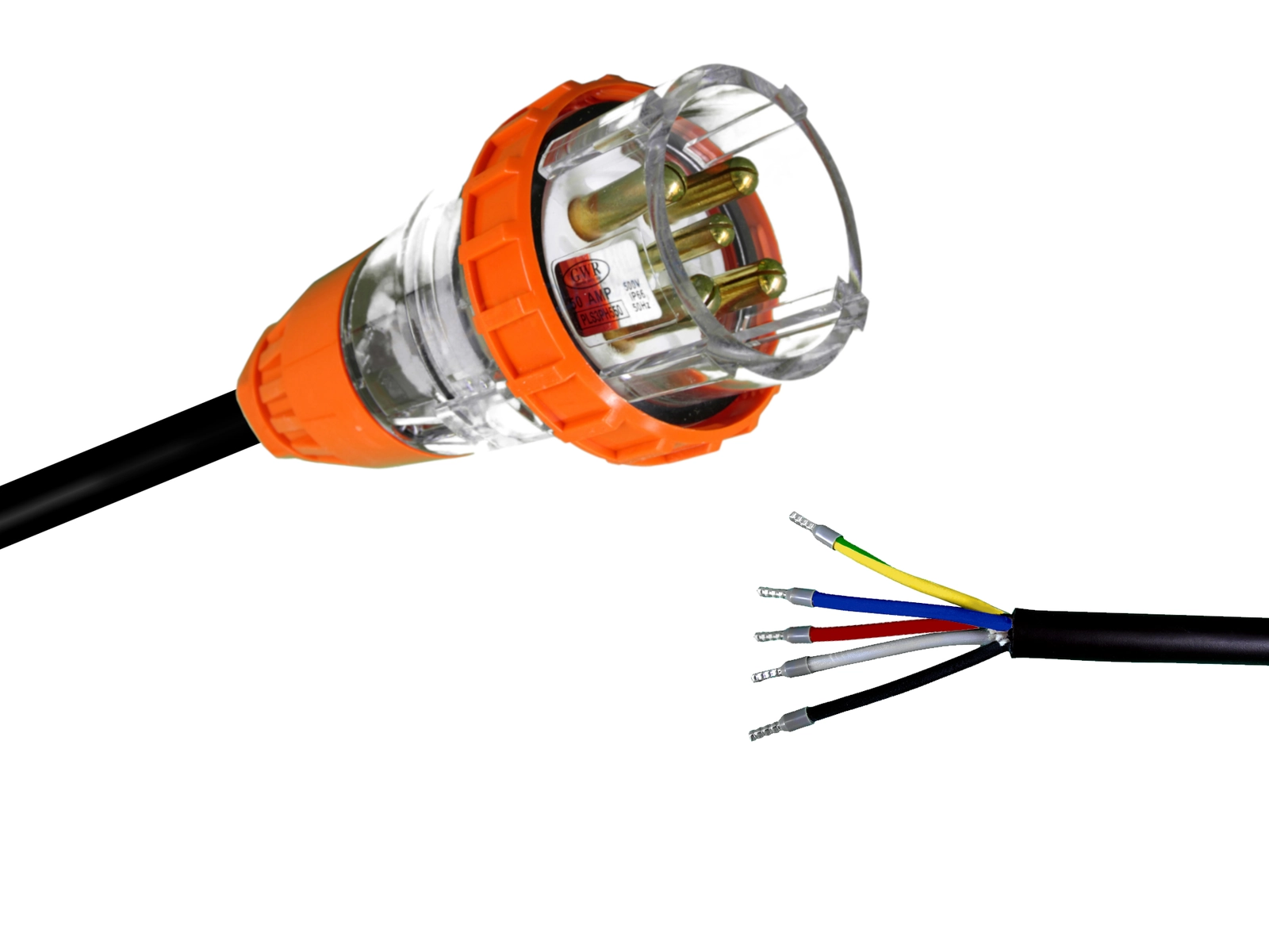 Appliance Lead 5 Pin 50 Amp Round Three Phase