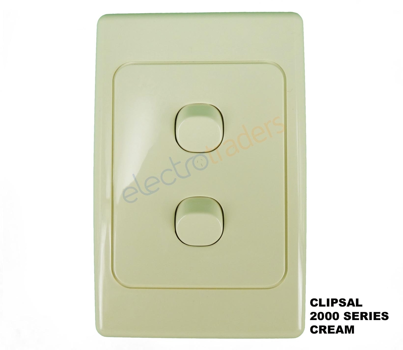 Clipsal 2032VA 2 Gang Light Switch 2000 Series cream
