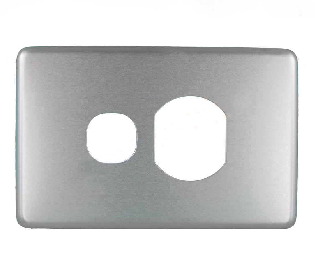 Clipsal C2015C,BA Single Power Point Cover Brushed Aluminium