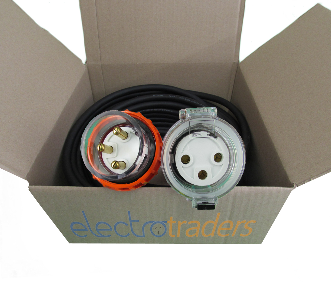Single Phase 32A Power Extension Lead 3 Pin Round Plug & Socket 25 Metre Single Phase 32A Power Extension Lead 3 Pin Round Plug & Socket 25 Metre