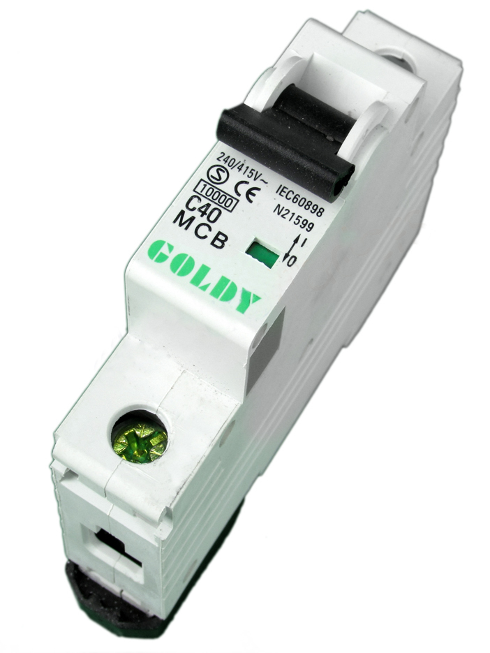 Circuit Breaker 40 Amp Single Pole 10kA Rating Goldy