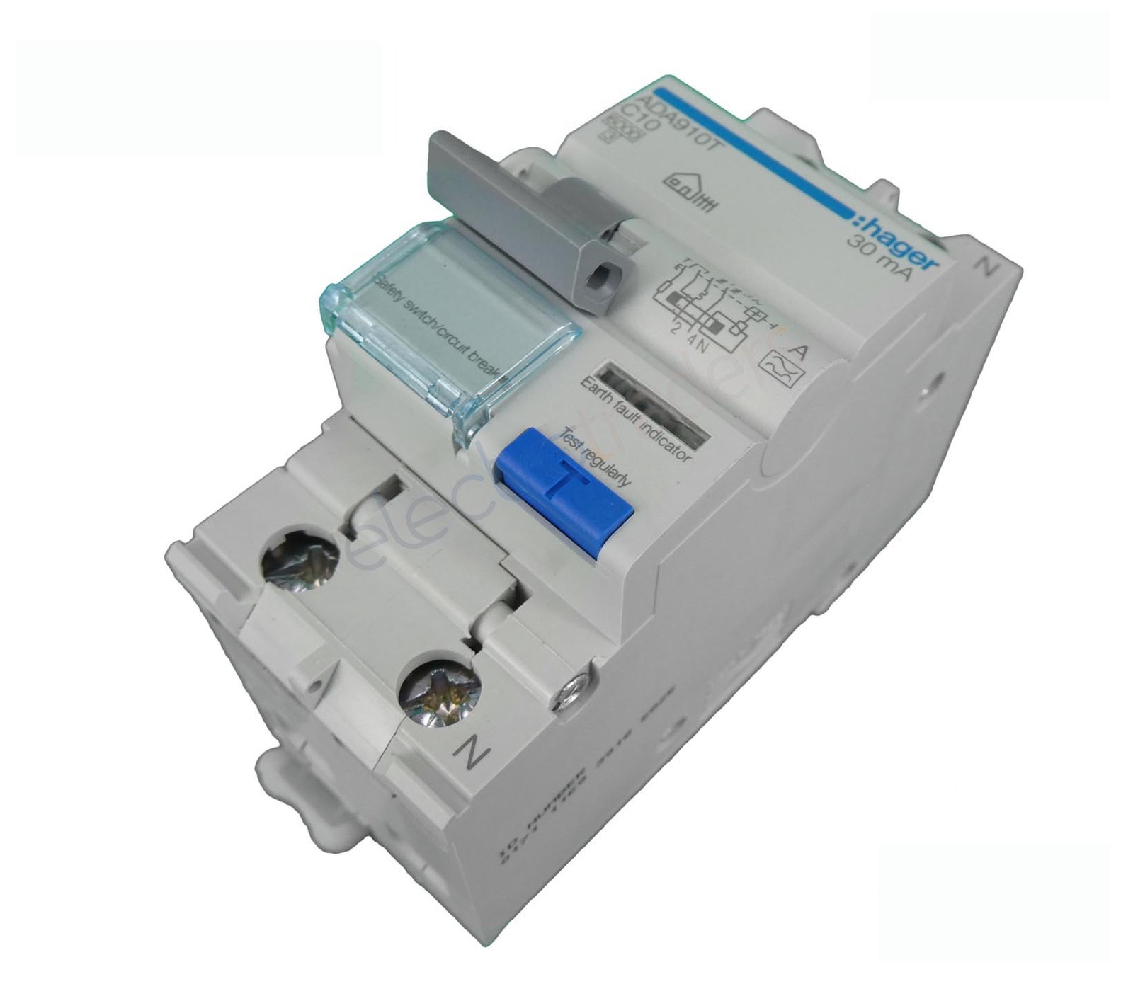 Hager Electrical ADA910T 2 Pole 10 Amp 6kA 30mA RCD/MCB Combo