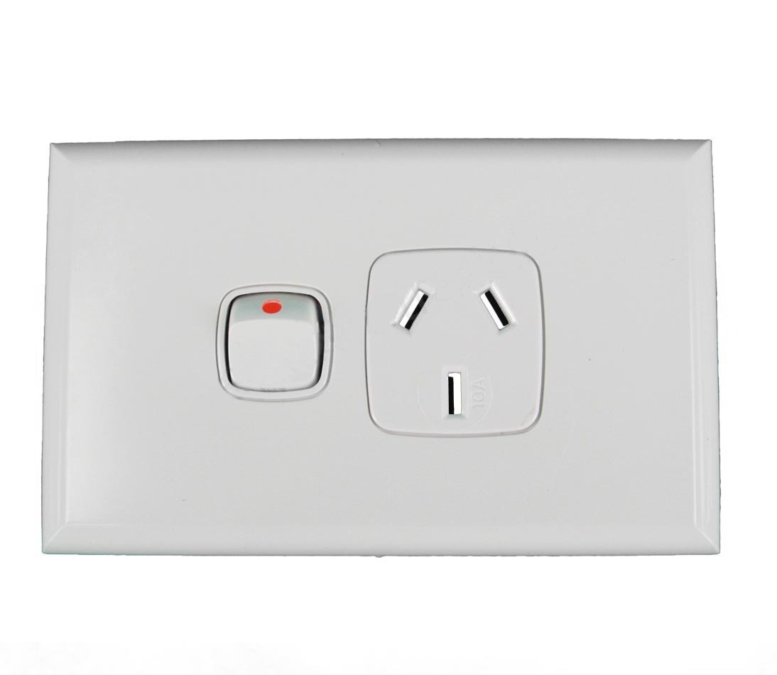 HPM EXCEL XL787IT Single Power Point with Safety Shutters Matt White