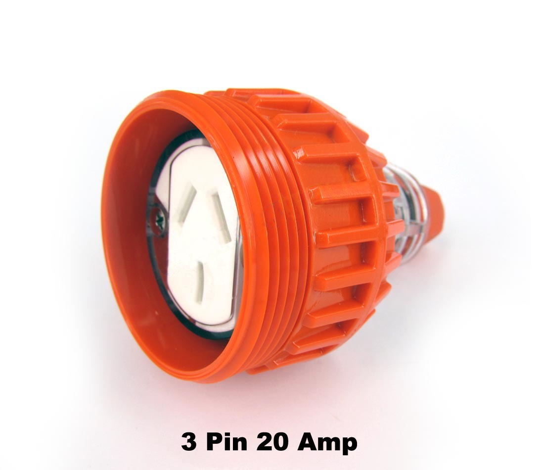 IPD W66ES320F 20 AMP 3 Pin Flat Industrial Electrical Captive Socket IP66