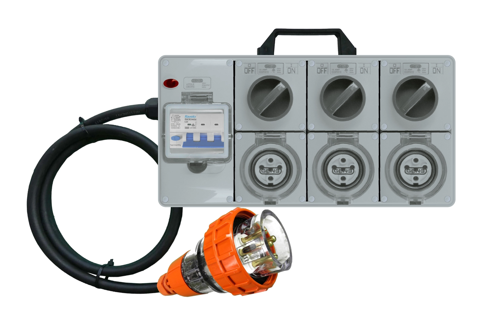 Power Board 5 Pin 20A to 5 Pin 10A RCBO Protected
