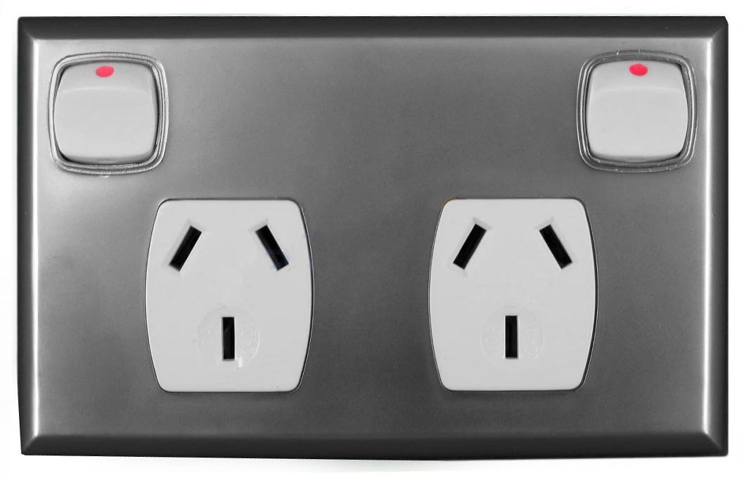 Powerclip Double Power Point GPO 10 Amp Silver