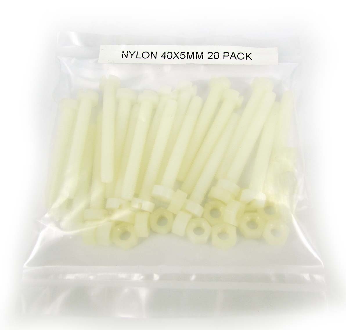Nylon Electrical Insulating Screws & Nuts Pack of 20